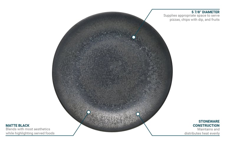 Libbey 109707 5 7/8" Round Ignea Coupe Plate - Stoneware, Dark Matte