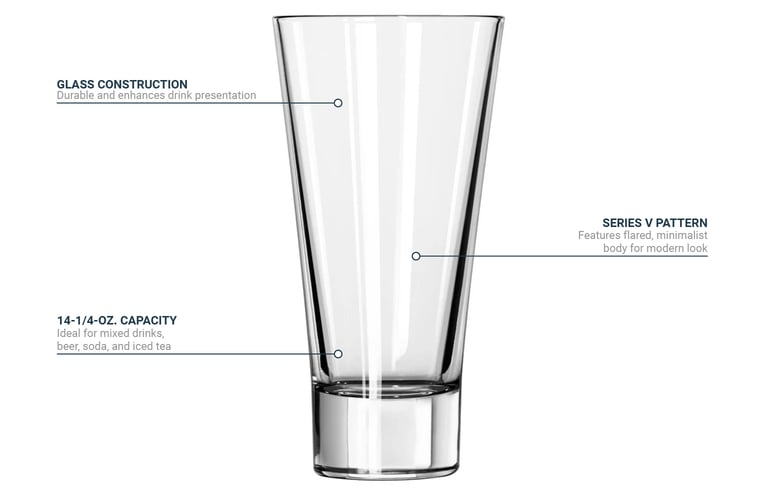 Libbey 11106721 14 1/4 oz Series V420 Beverage Glass