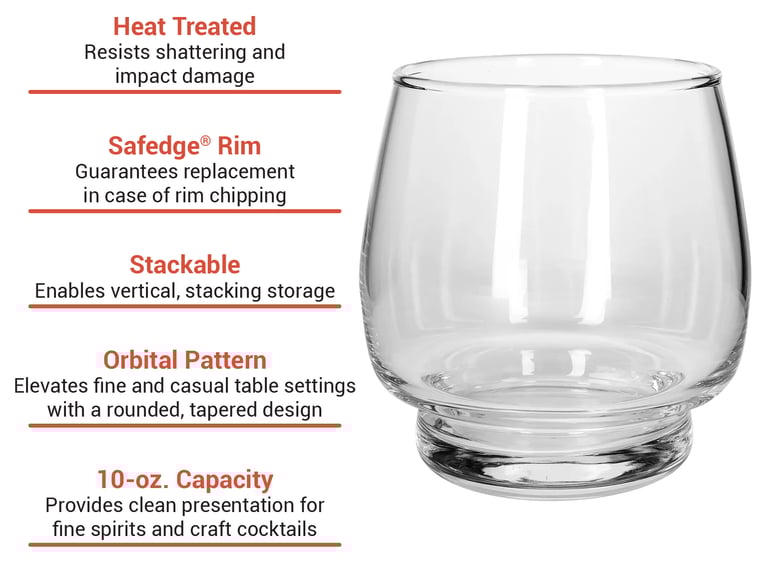 Libbey 12018 10 oz Orbital Rocks Glass