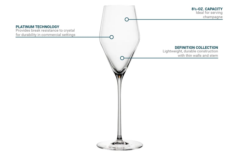 Spiegelau 8 1/2 oz Definition Champagne Flute Glass (1350329)