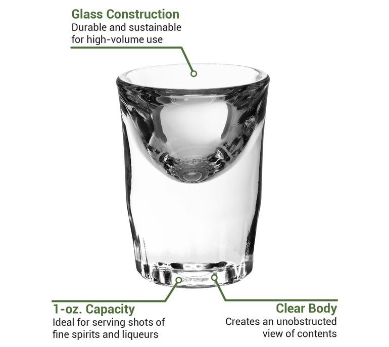 Libbey 5138 1 oz Tall Whiskey Shot Glass
