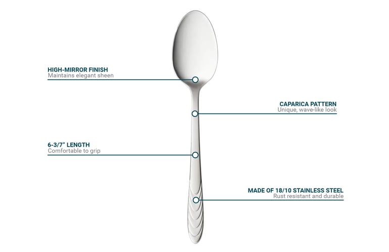Libbey 950001 6 3/7" Teaspoon with 18/10 Stainless Grade, Caparica Pattern