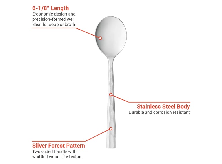 Libbey 954016 6 1/8" Bouillon Spoon with 18/10 Stainless Grade, Silver ...
