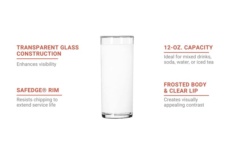 Libbey 96/11680 12 oz Frosted Clear Lip Zombie Glass