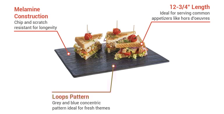Libbey APS85021 Rectangular Serving Tray - 12 3/4" x 10 1/2", Melamine ...