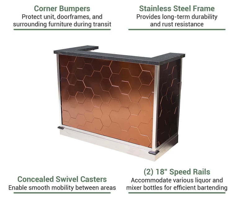 Forbes Industries 60" Portable Bar w/ Trend Countertop - 31 1/2"D x 48 ...