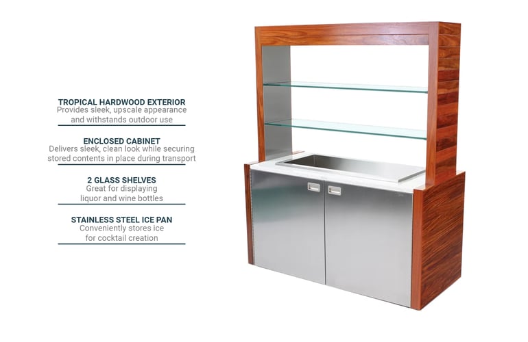 Forbes Industries 62" Portable Bar w/ Stainless Steel Doors & Avonite ...