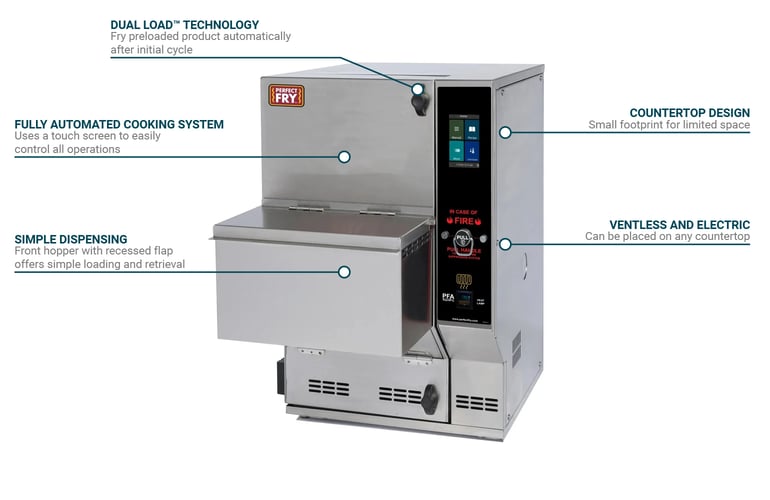 Perfect Fry PFA730 Ventless Automatic Countertop Electric Fryer - 22.27 ...