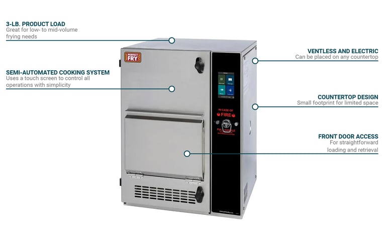 Perfect Fry PFC730 Ventless Semi-Automatic Countertop Electric Fryer ...