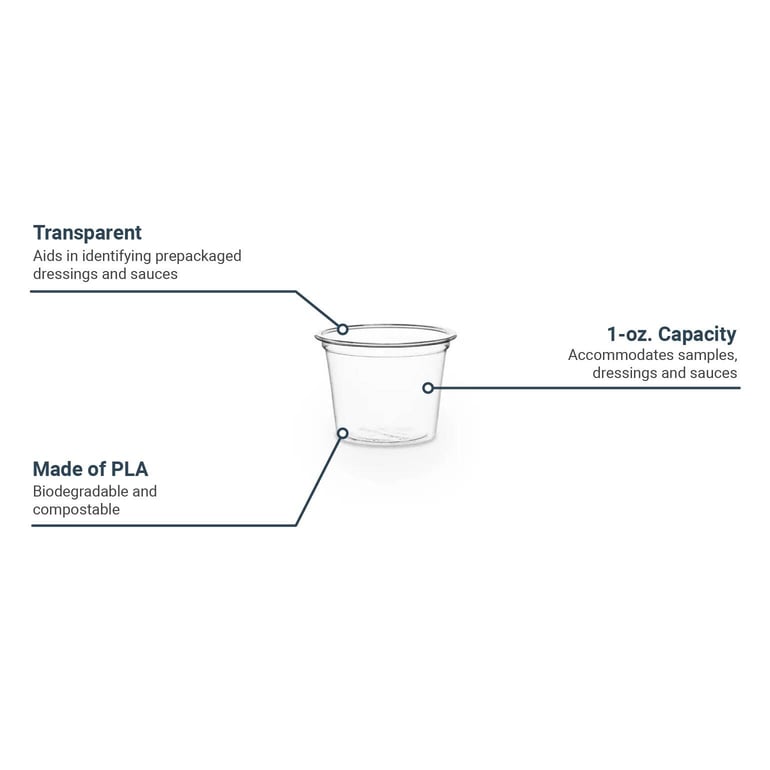 Vegware 1 oz Portion Cup - PLA, Clear (VWPP1)