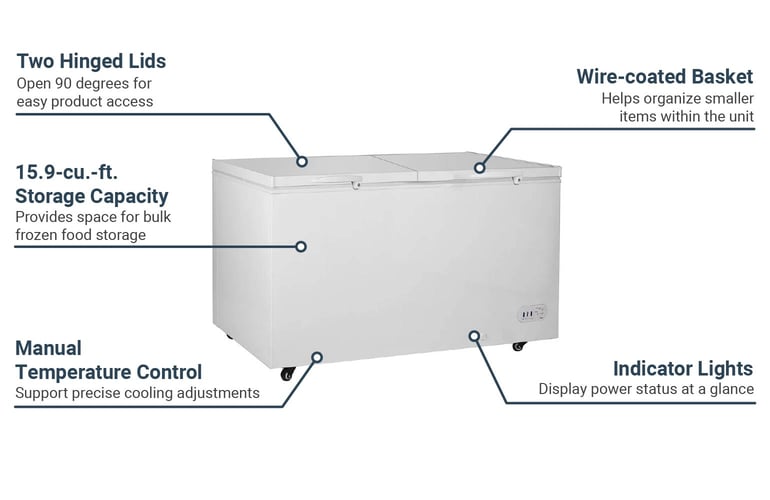Black Diamond BDCF-16/2R 60" Mobile Chest Freezer w/ (1) Basket - White ...