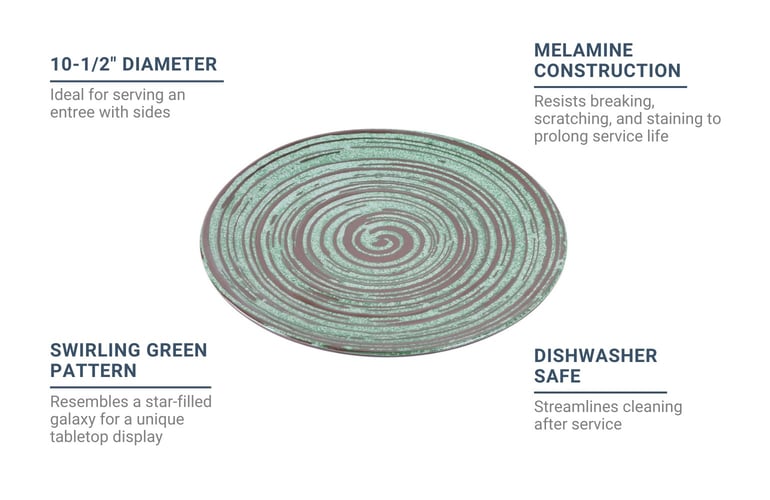 Elite Global Solutions 10 1/2" Round Plastic Dinner Plate, Stardust ...