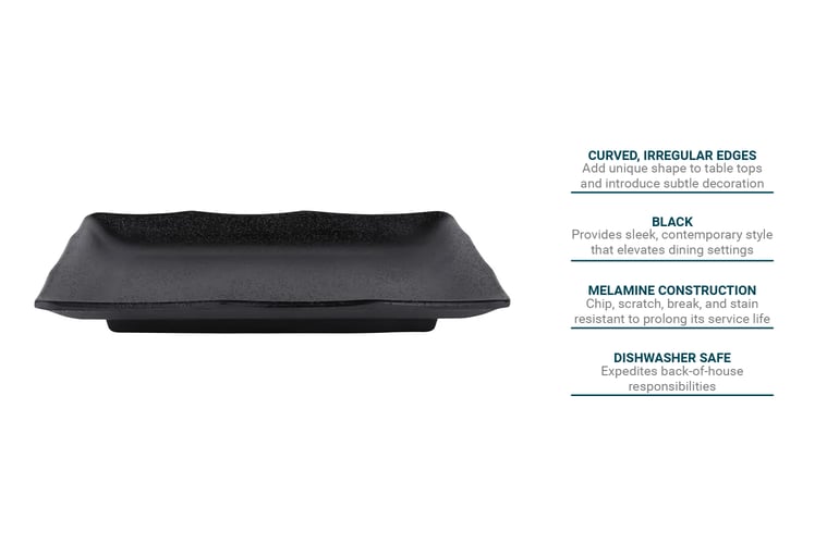 Elite Global Solutions 8 1/4" x 5 1/8" Rectangular Zen Tray - Melamine ...