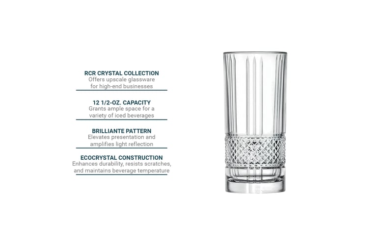 Steelite 663RCR315 12 1/2 oz RCR Crystal Brillante Highball Glass