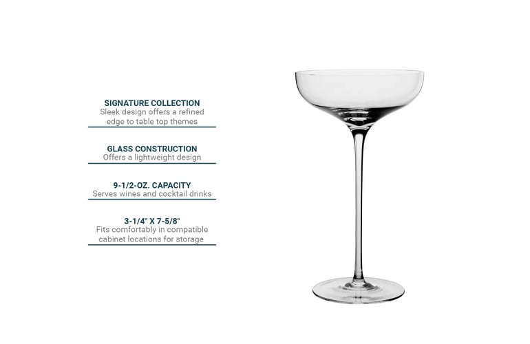 Steelite 83000WE112 9 1/2 oz Signature Long Stem Champagne Coupe Glass