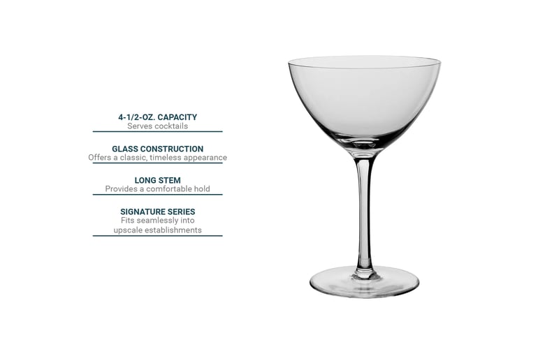 Steelite 83000WE351 4 1/2 oz Signature Half Martini Glass