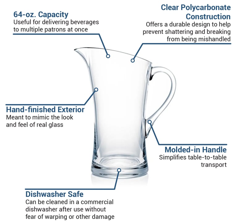 Strahl 64 oz Design Pitcher, Plastic, Glass (N470003)