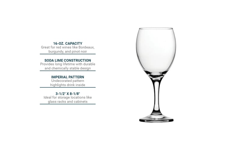 Steelite P44745 16 oz Pasabahce Imperial Goblet Wine Glass