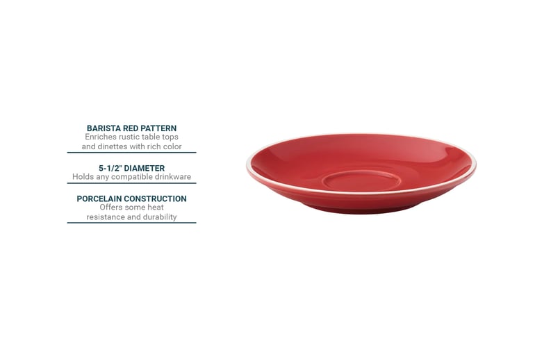 Steelite UCT8142 5 1/2" Round Utopia Barista Saucer - Porcelain, Red