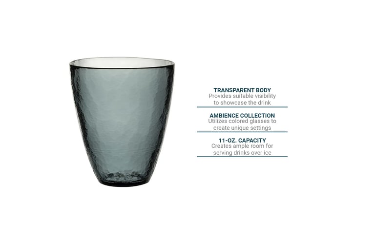 Steelite UR90272 11 oz Utopia Ambiance Double Old Fashioned Glass - Black