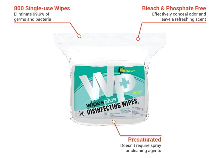 WipesPlus 37301 WipesPlus® Disinfecting Surface Wipes