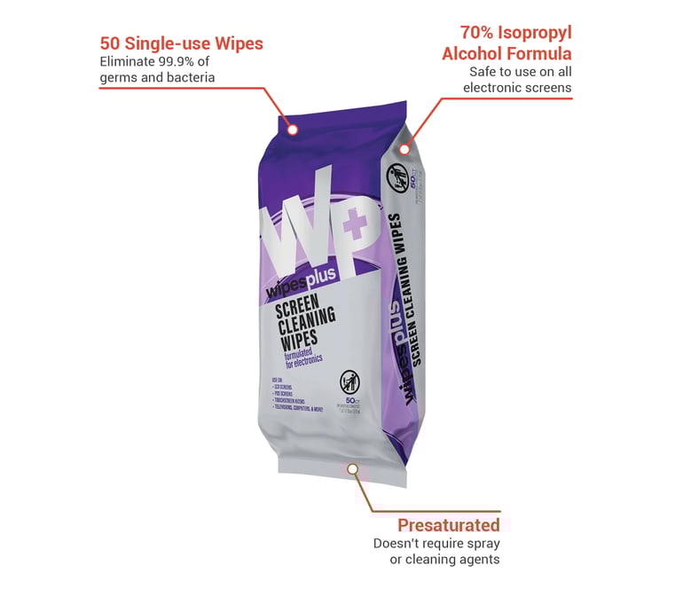 WipesPlus 37564 WipesPlus® Screen Cleaning Wipes