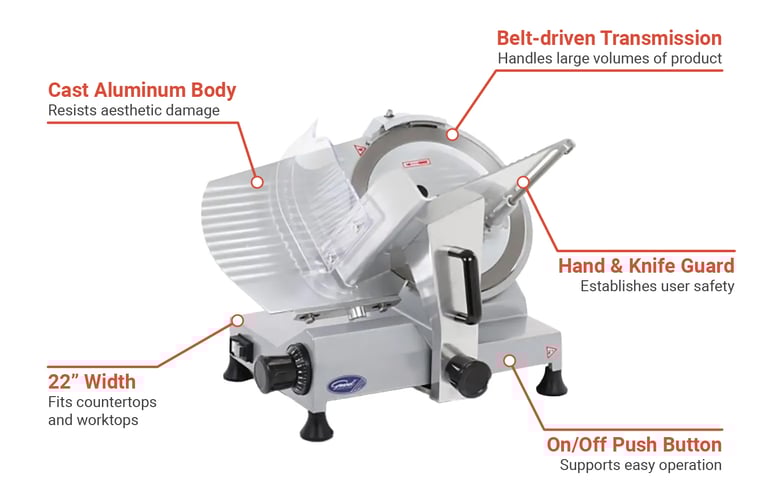 General GSE012 Manual Meat & Cheese Slicer w/ 12" Blade - Belt Driven ...