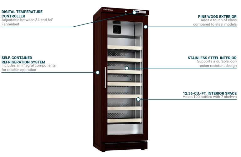 Infrico IMD-EVV100 25 7/8" One Section Wine Cooler w/ (1) Zone, 100 ...