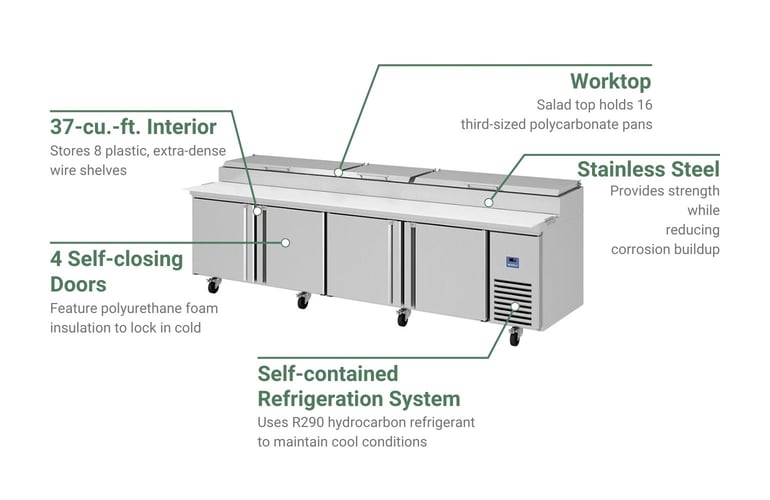 Infrico IRT-MR119EN 119 1/4" MR Series Pizza Prep Table w/ Refrigerated ...