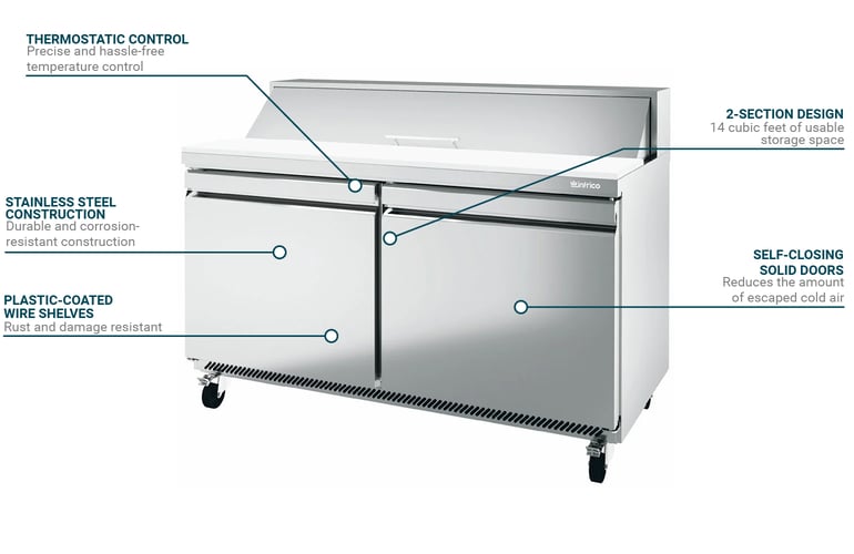 Infrico IRT-UC48P 48 1/2" UC Series Sandwich/Salad Prep Table w ...