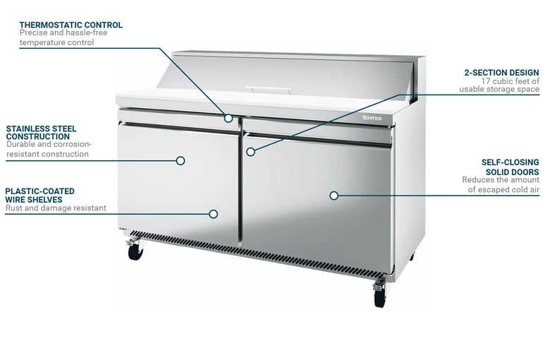 Infrico IRT-UC60P 60 1/2" UC Series Sandwich/Salad Prep Table w ...