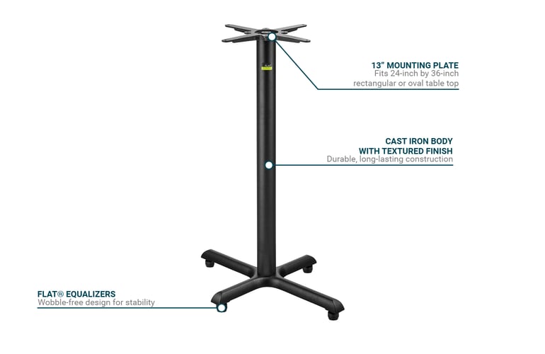 Flat Tech CT2073 40 3/4"H Bar Height Table Base for 24" x 36" Table ...