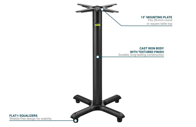 Flat Tech CT2086 34 3/4"H Counter Height Table Base for 28" Round ...