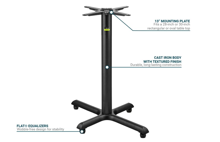 Flat Tech CT2088 34 3/4"H Counter Height Table Base for 28" x 36" Table ...