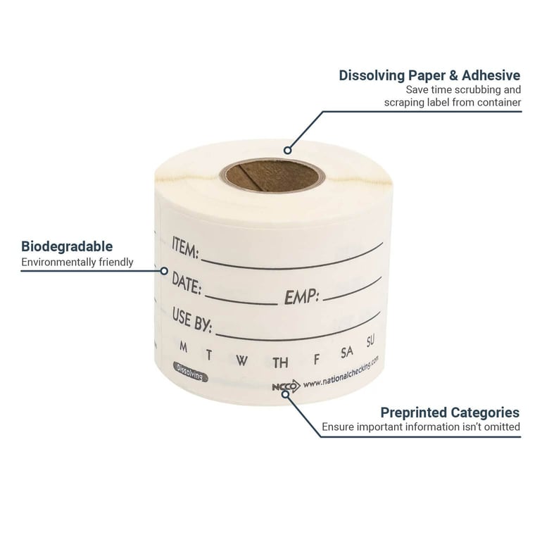 National Checking Company Rectangular Dissolving Write On Food Storage ...