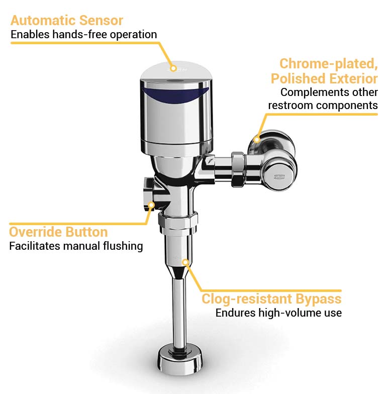 Zurn Industries ZER6003AV-EWS-TM Automatic Sensor Urinal Flush Valve ...