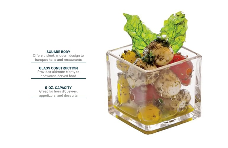 Front of the House 5 oz Square Sampler™ Dish - Glass, Clear (ASA012CLG23)