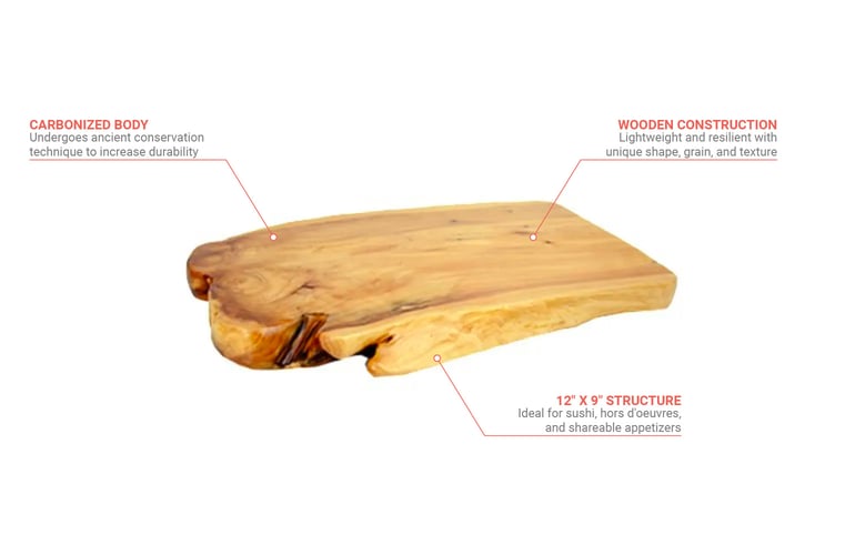Front of the House Rectangular Root® Serving Board - 12" x 9", Wood (SPT047NAW20)