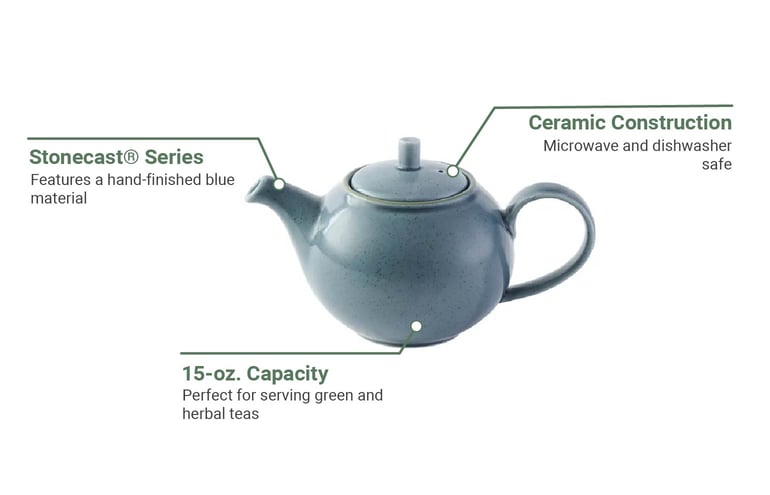 Churchill 15 oz Stonecast® Teapot - Ceramic, Blueberry (SBBSSB151)