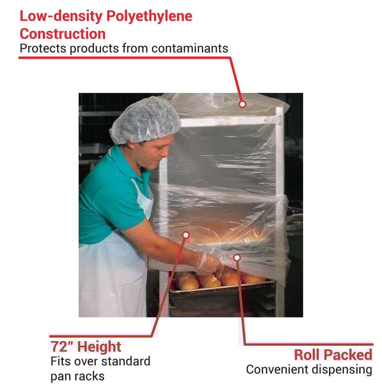LK Packaging Bun Pan Covers - 72" x 31" x 22", Poly (BRC8G312272)