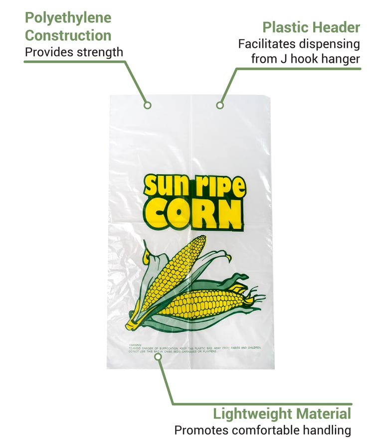 LK Packaging Corn Bag - 22" x 13", Poly (E1322LLD-CRN)
