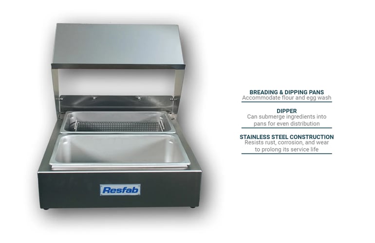 Resfab Countertop Breading Station w/ Angled Top Shelf (BT-2C)