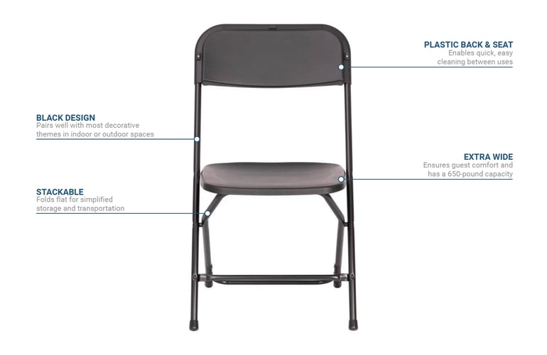 Flash Furniture 4-LE-L-3-W-BK-GG Extra Large Folding Chair w/ Black ...