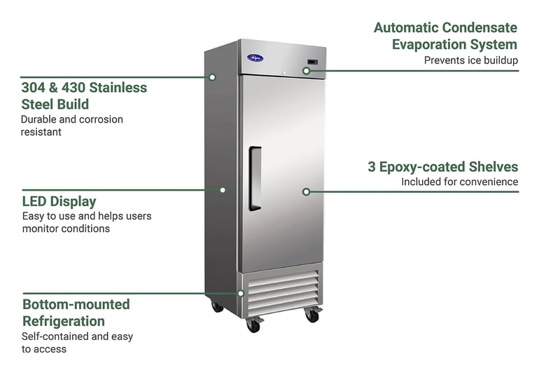 Valpro 27" One Section Reach In Refrigerator - (1) Solid Right Hinge ...