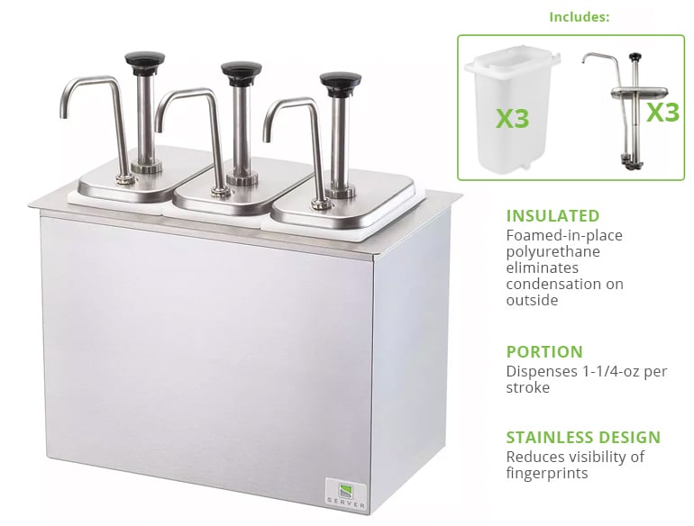 Server 82557 3 1/2 qt Condiment Dispenser Jar, Polypropylene, White