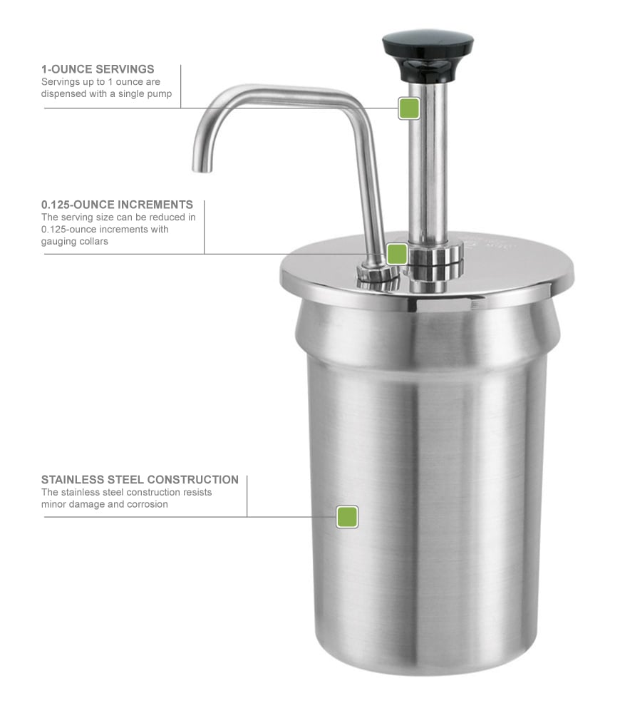 Server 83920 Condiment Syrup Pump Only w/ 1 oz/Stroke Capacity, Stainless