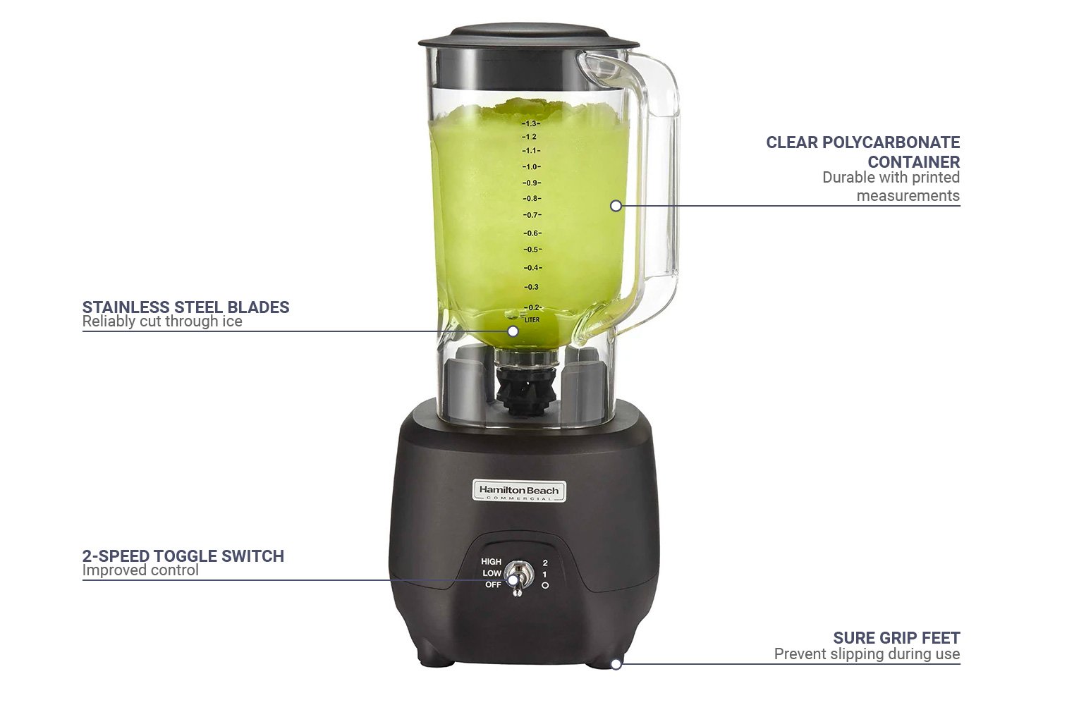 Hamilton Beach HBB908R Countertop Drink Blender w/ Polycarbonate Container