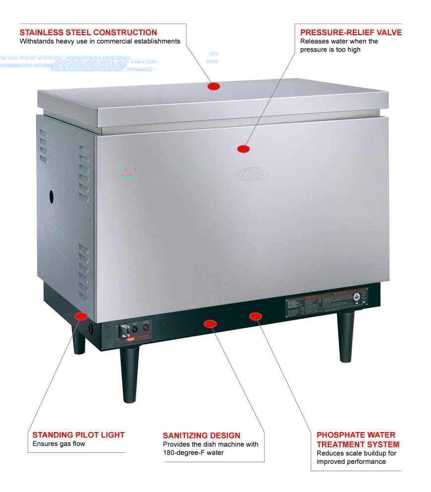 Hatco PMG-200 Powermite® Gas Booster Water Heater, 4 3/4 Gal, 195,000 ...