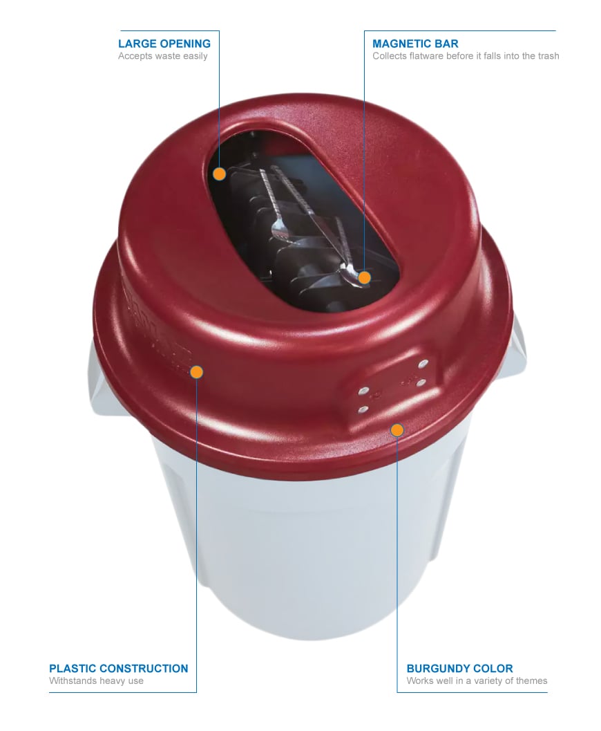 San Jamar KA4400 KatchAll® Magnetic Flatware Retriever for 44 gal Cans