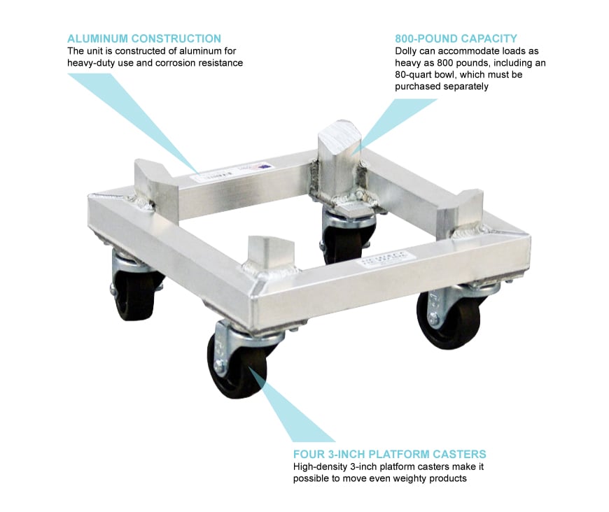 New Age 99936 Dolly for 80 qt Mixing Bowl w/ 800 lb Capacity